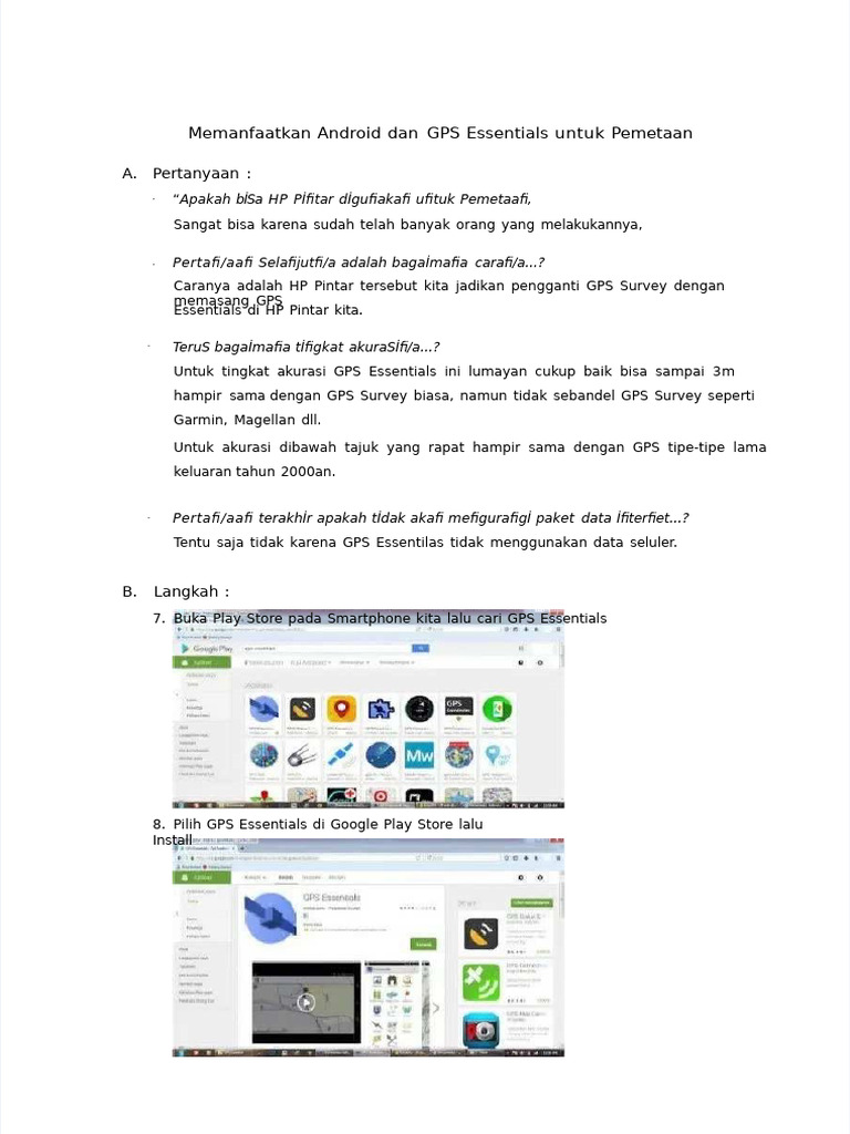 Pemetaan Akurat dengan GPS Essentials Android | PDF