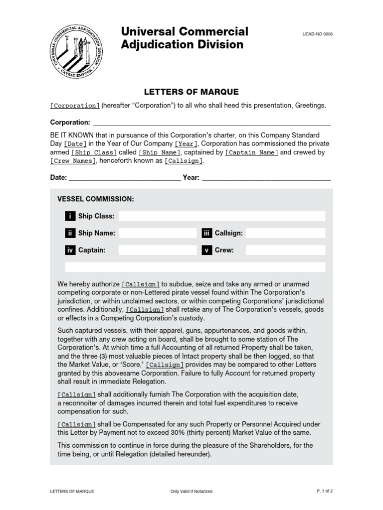 BoC Letters of Marque | PDF