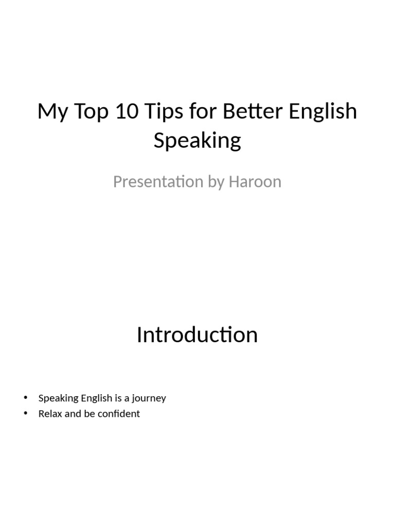 Better English Speaking Tips | PDF