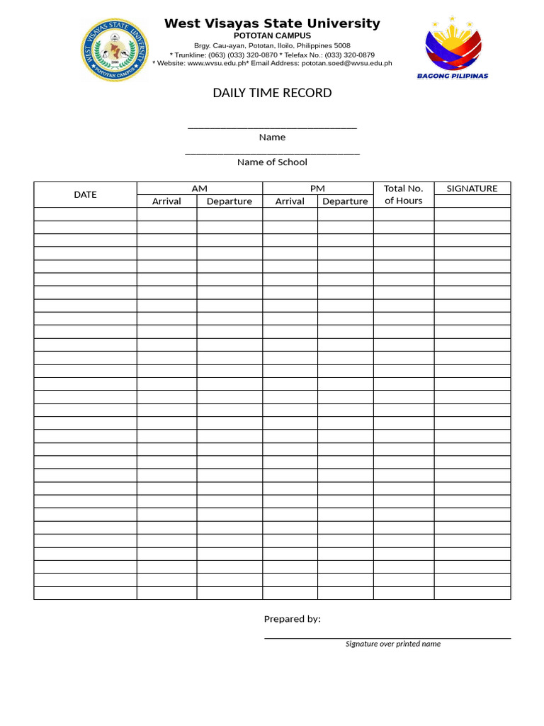 Daily Time Record | PDF