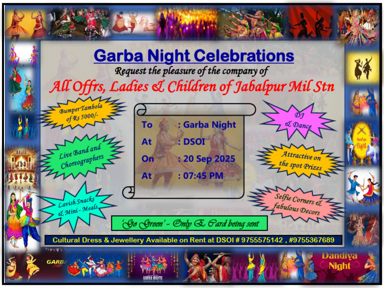 Garba Night at DSOI Invitation For All Offrs | PDF