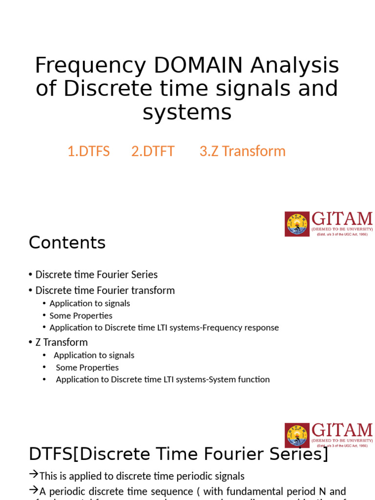 DSP Unit1 Freqdomain | PDF | Discrete Fourier Transform | Fourier Analysis