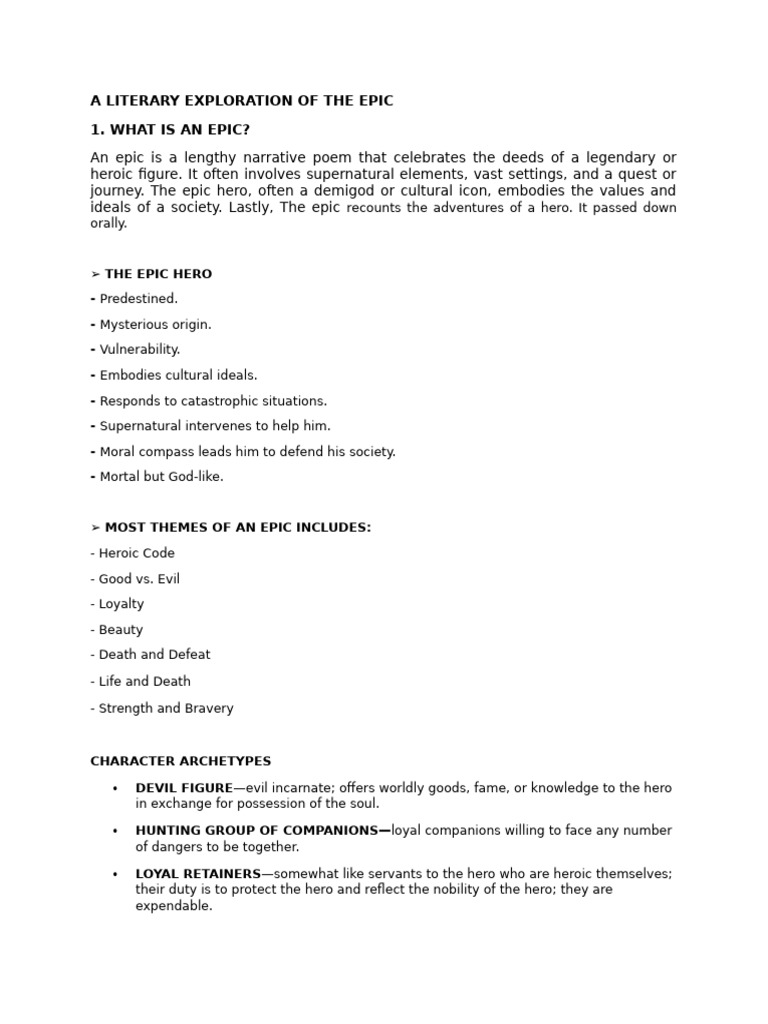 Understanding Epic Poetry Essentials | PDF | Epic Poetry | Hero