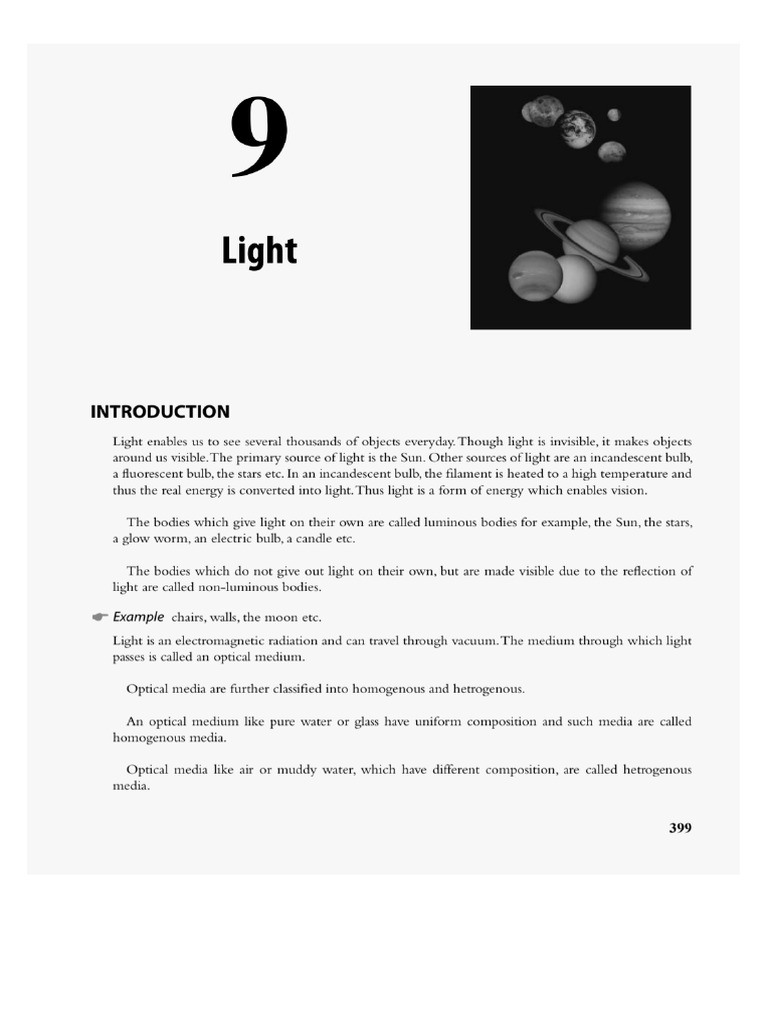 Light Reflection Refraction Optics LESSON | PDF