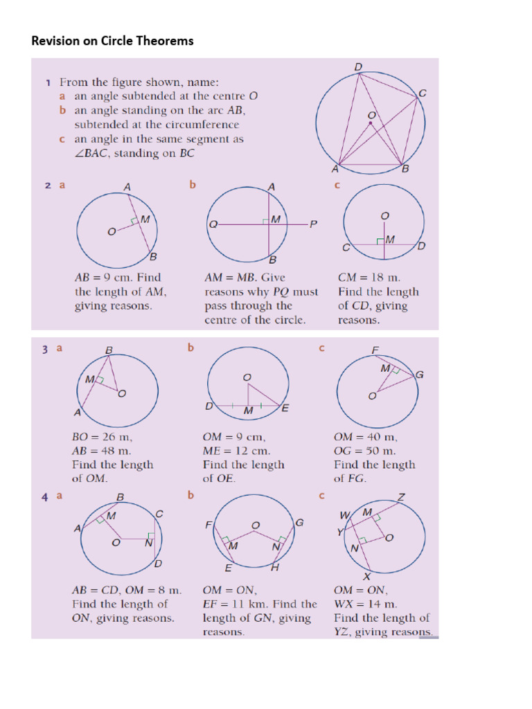 12 Circle Theorems | PDF