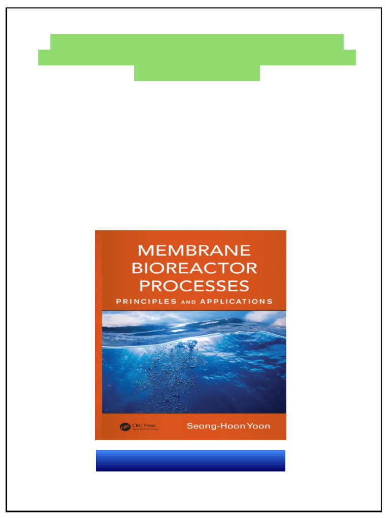 Membrane Bioreactor Processes Principles and Applications 1st Edition ...