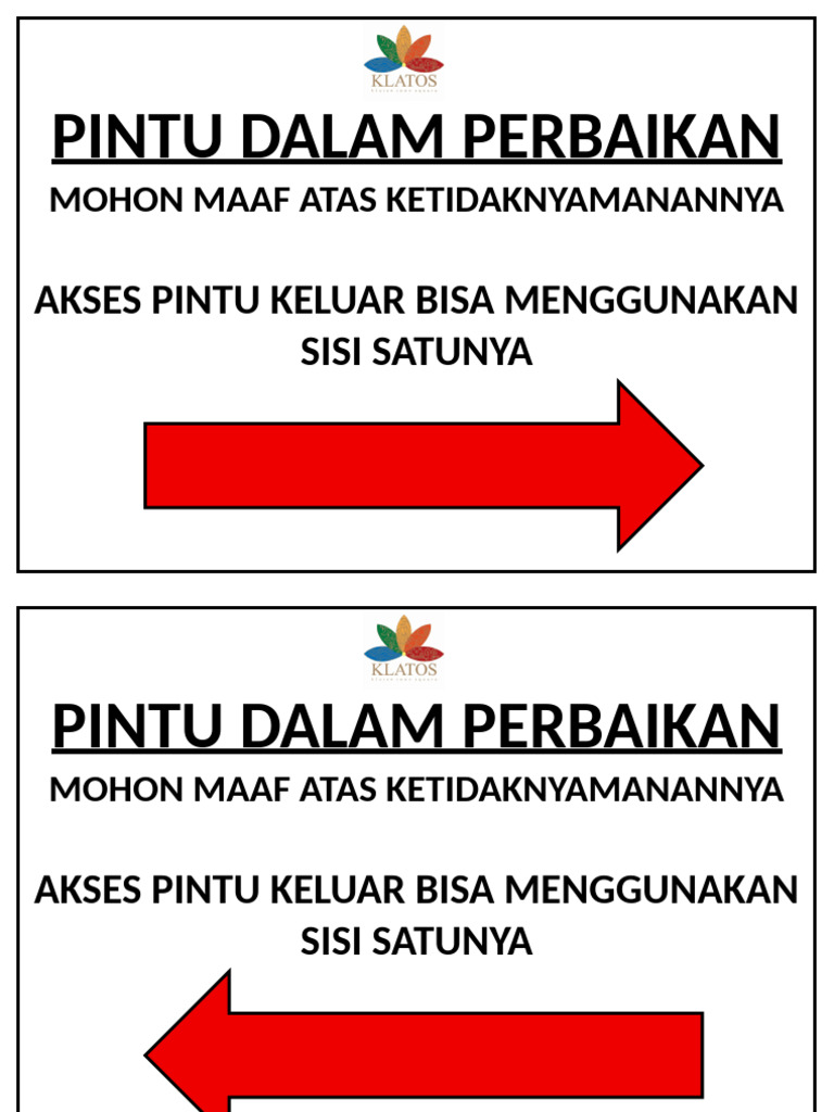 Pintu Dalam Perbaikan: Mohon Maaf | PDF