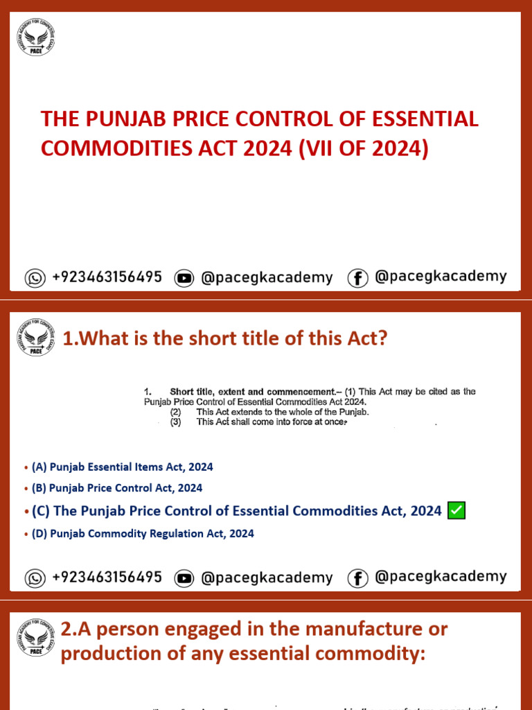 Punjab Price Control Act 2024 Overview | PDF | Bail | Fine (Penalty)