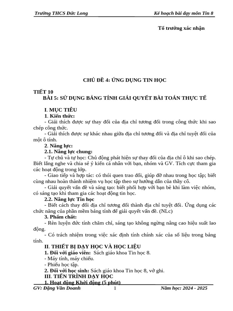 Tin 8 Bài 5 2 Tiết | PDF
