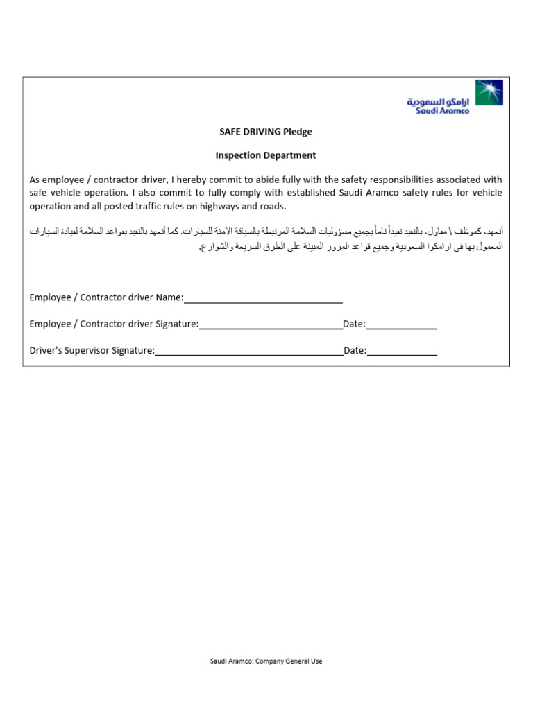 UPID Safe Driving Pledge | PDF