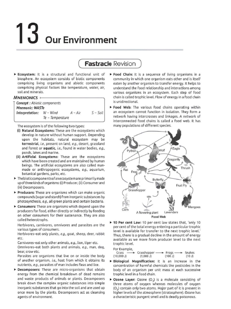 Our Environment Important Questions 10th Class | PDF