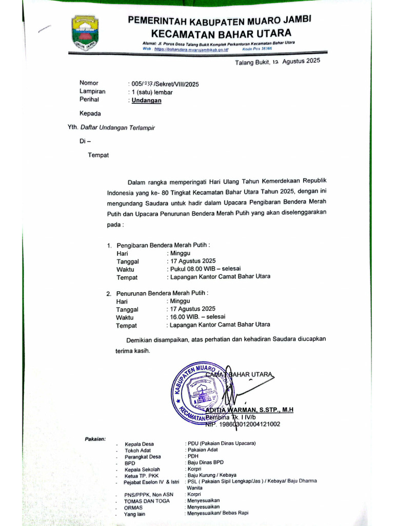 Undangan HUT RI Ke 80 | PDF