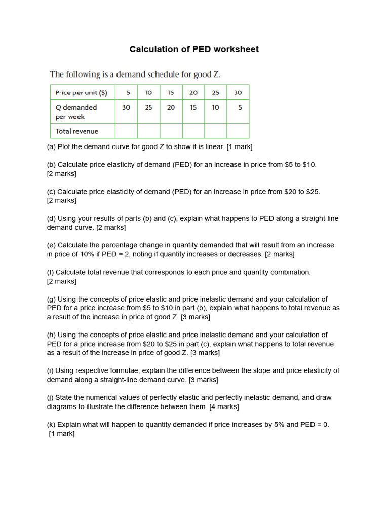 Calculation of PED Worksheet.docx | PDF