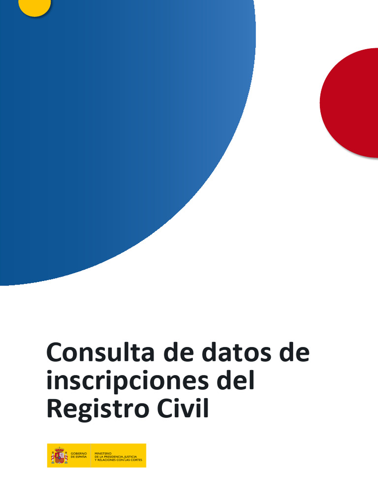 Consulta Datos Inscripciones Registro Civil | PDF