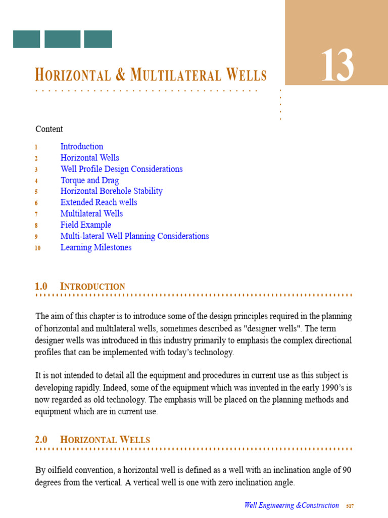 Horizontal & Multilateral Well Design | PDF