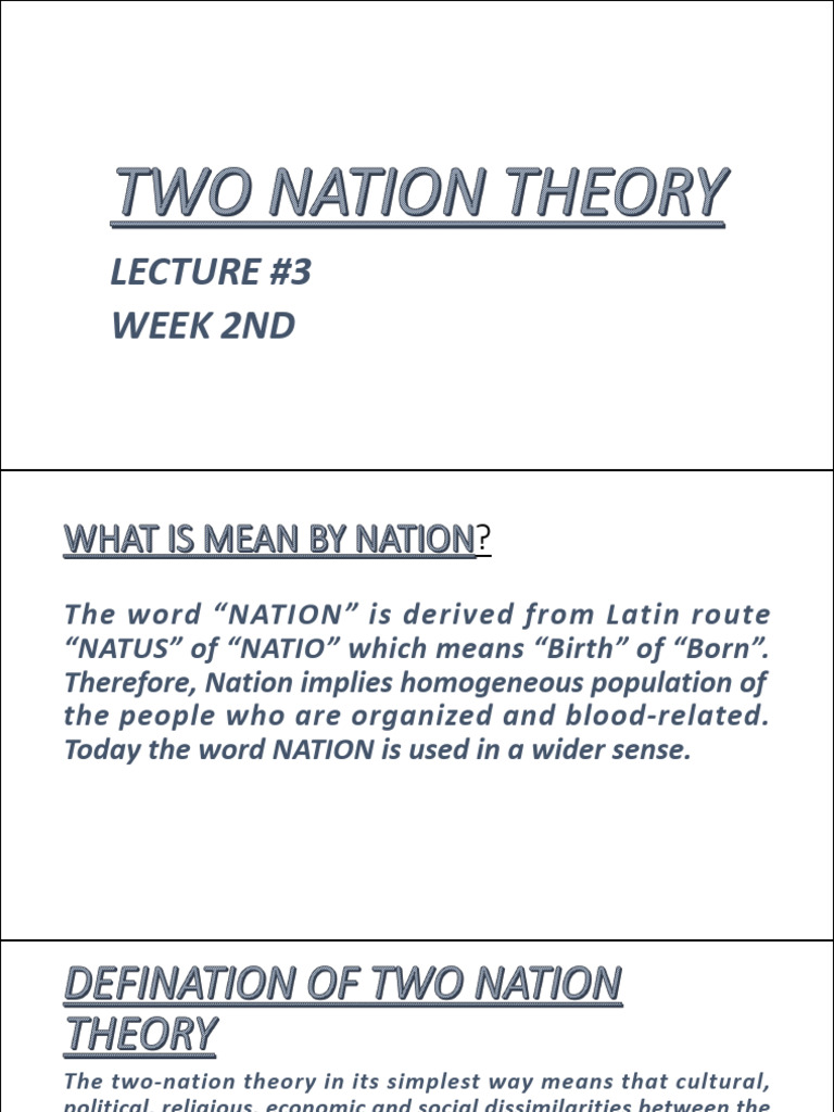 Two-Nation Theory and Pakistan's Creation | PDF | Two Nation Theory