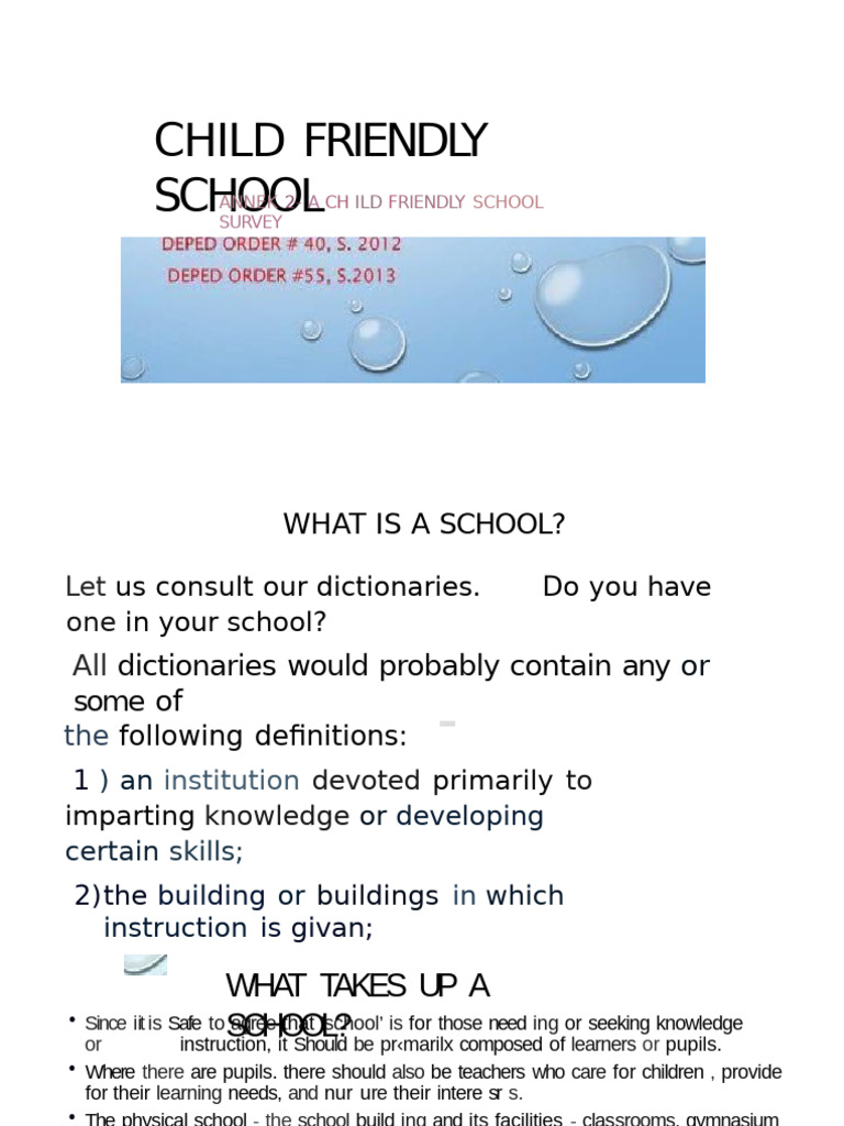 Child-Friendly School System | PDF | Learning | Schools