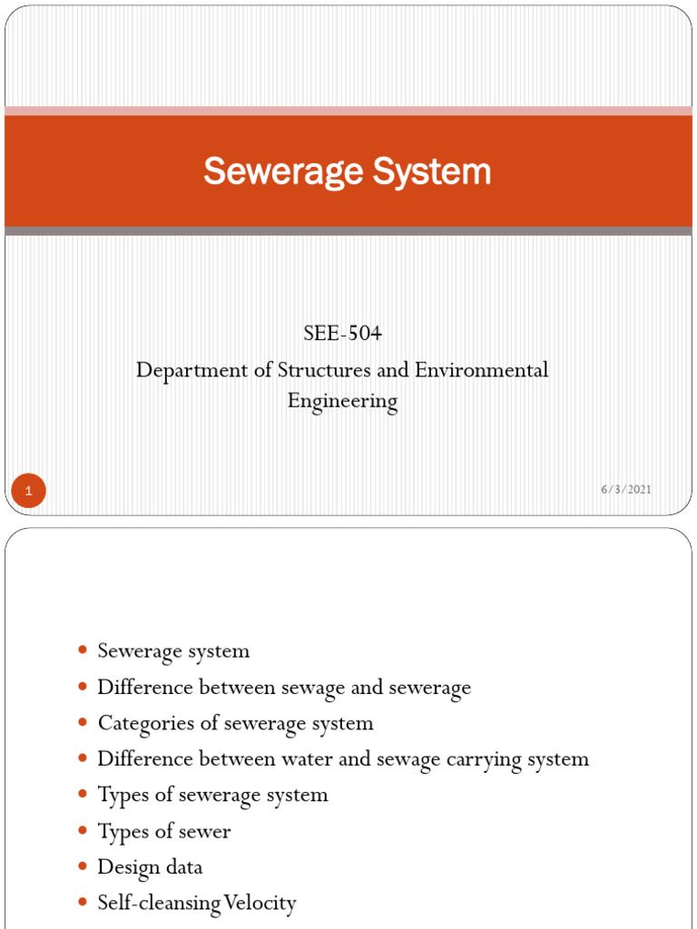 Overview of Sewerage Systems and Types | PDF | Sanitary Sewer | Sewerage