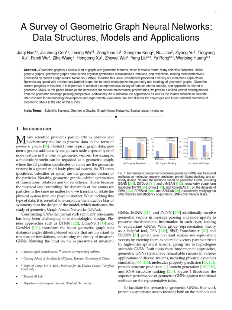 A Survey of Geometric Graph Neural Networks - Data Structures, Models and Applications | PDF ...