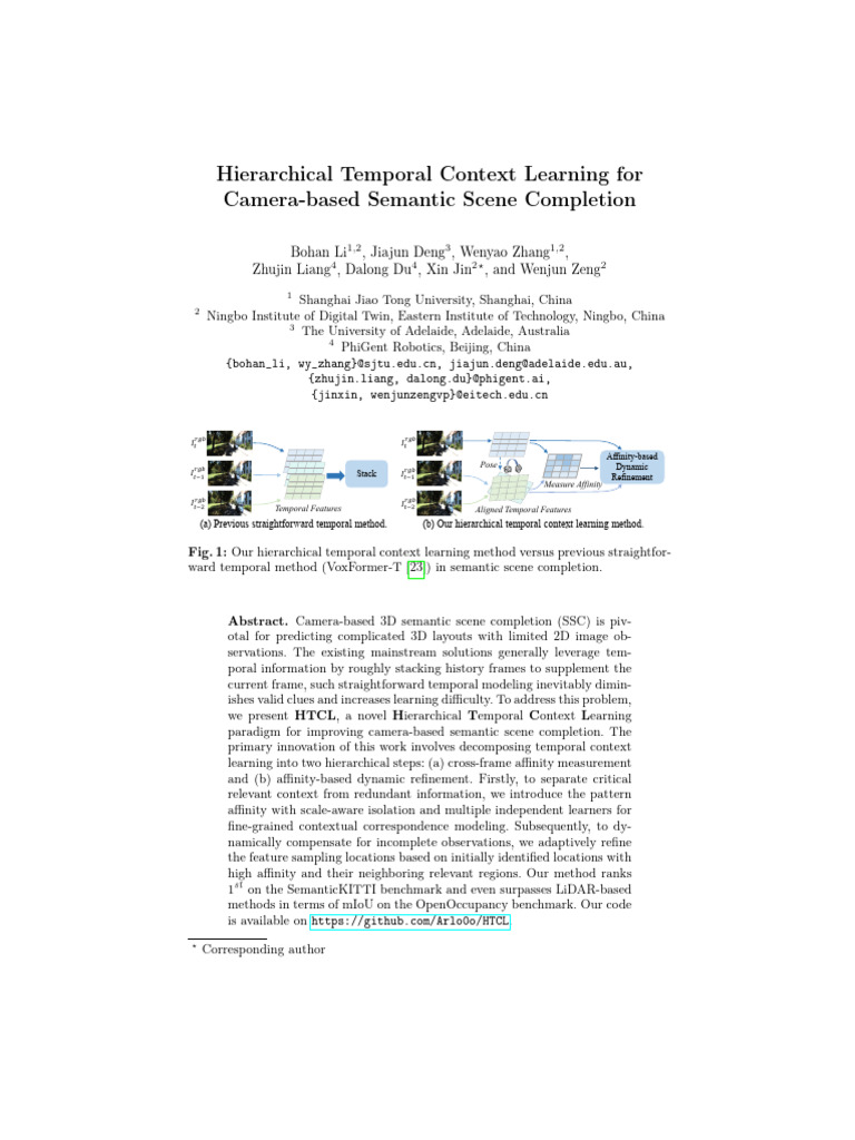 Hierarchical Temporal Context Learning for Camera-based Semantic Scene Completion | PDF | Voxel ...