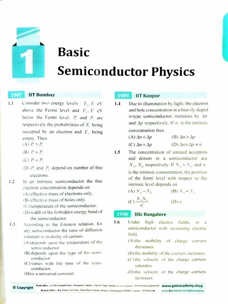 Semiconductor Physics Concepts Explained | PDF | Doping (Semiconductor ...