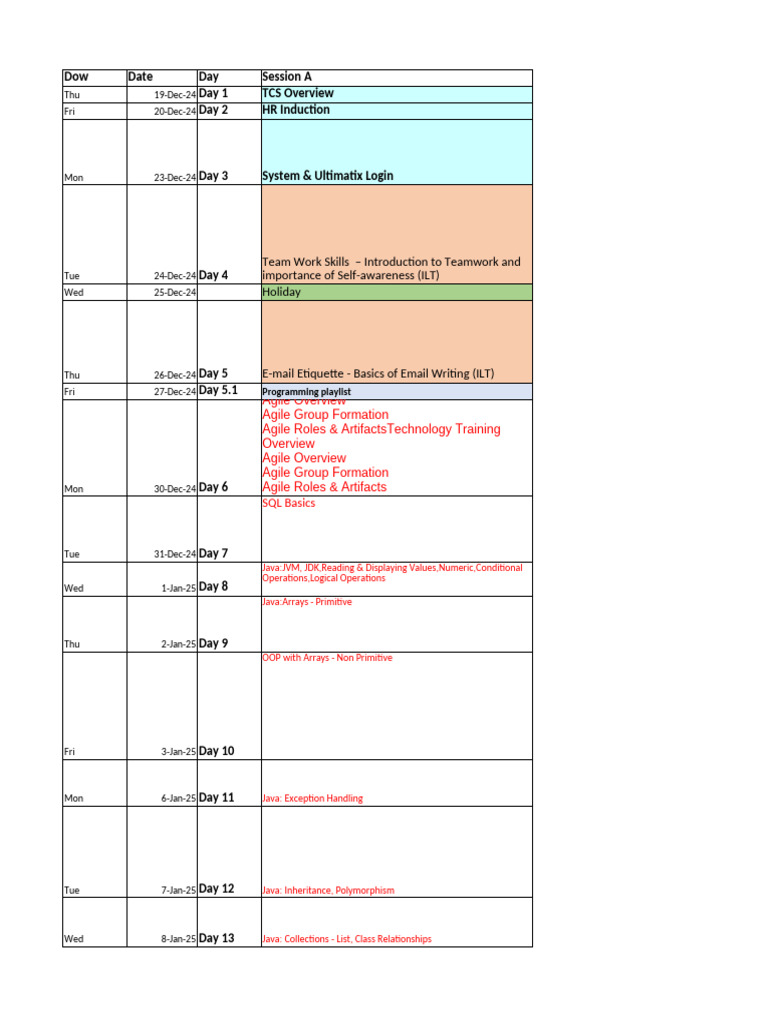 TCS ILP Curriculum FY24 Digital 6 Weeks v19 11 | PDF | Java ...