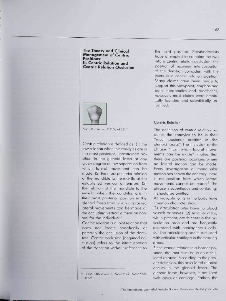 Centric Relation and Occlusion Explained | PDF | Dental Anatomy ...