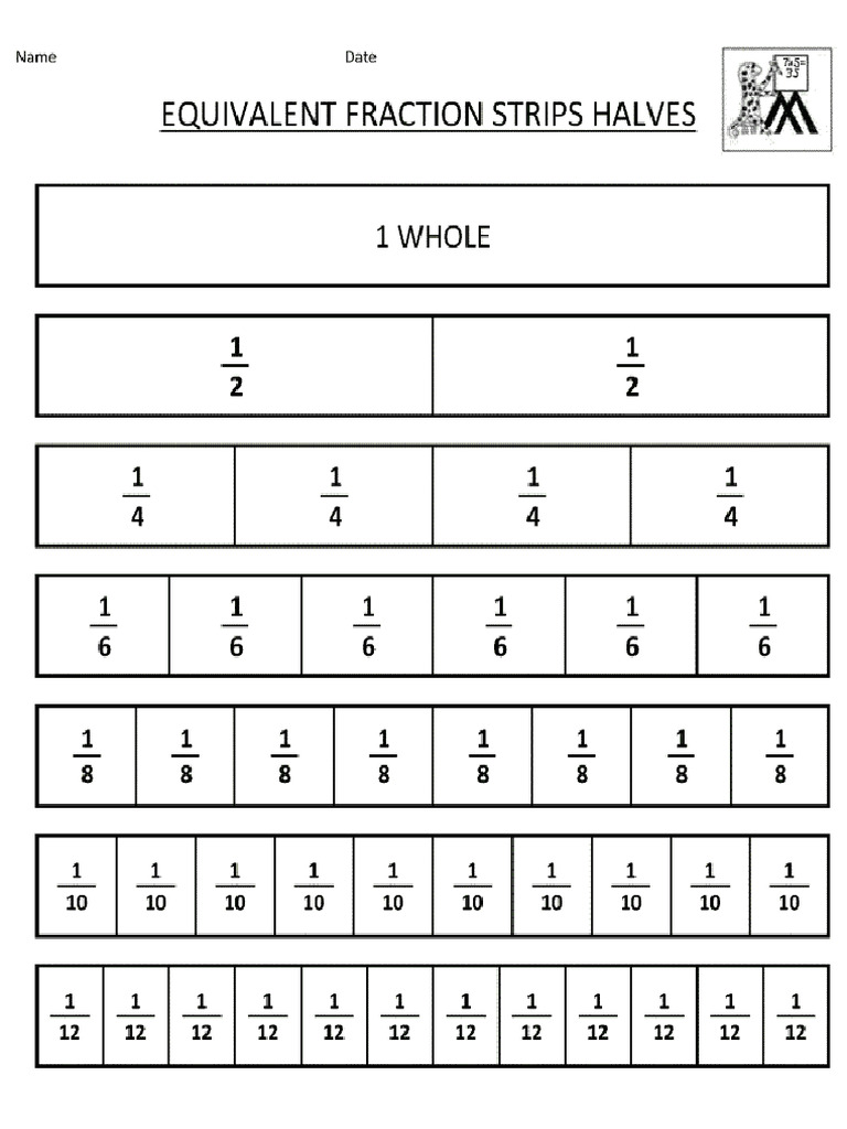 Fraction Strips Equivalent Fractions G4 2023 24 Surbhi Pdf