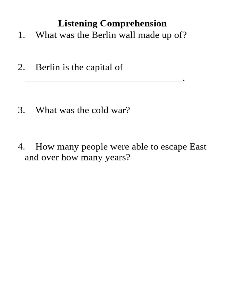Listening Comprehension | PDF