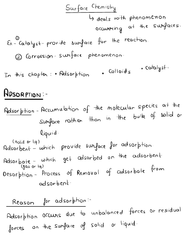 Surface Chemistry - 1 | PDF