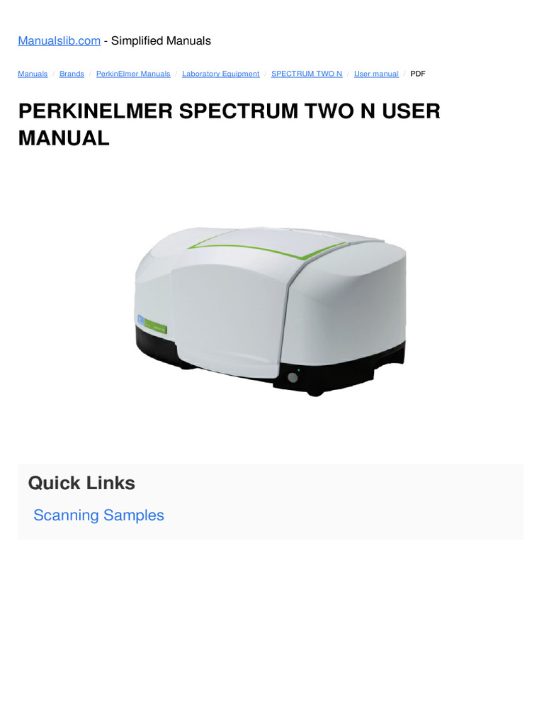 PerkinElmer Spectrum Two N Manual | PDF | Electromagnetic Compatibility ...