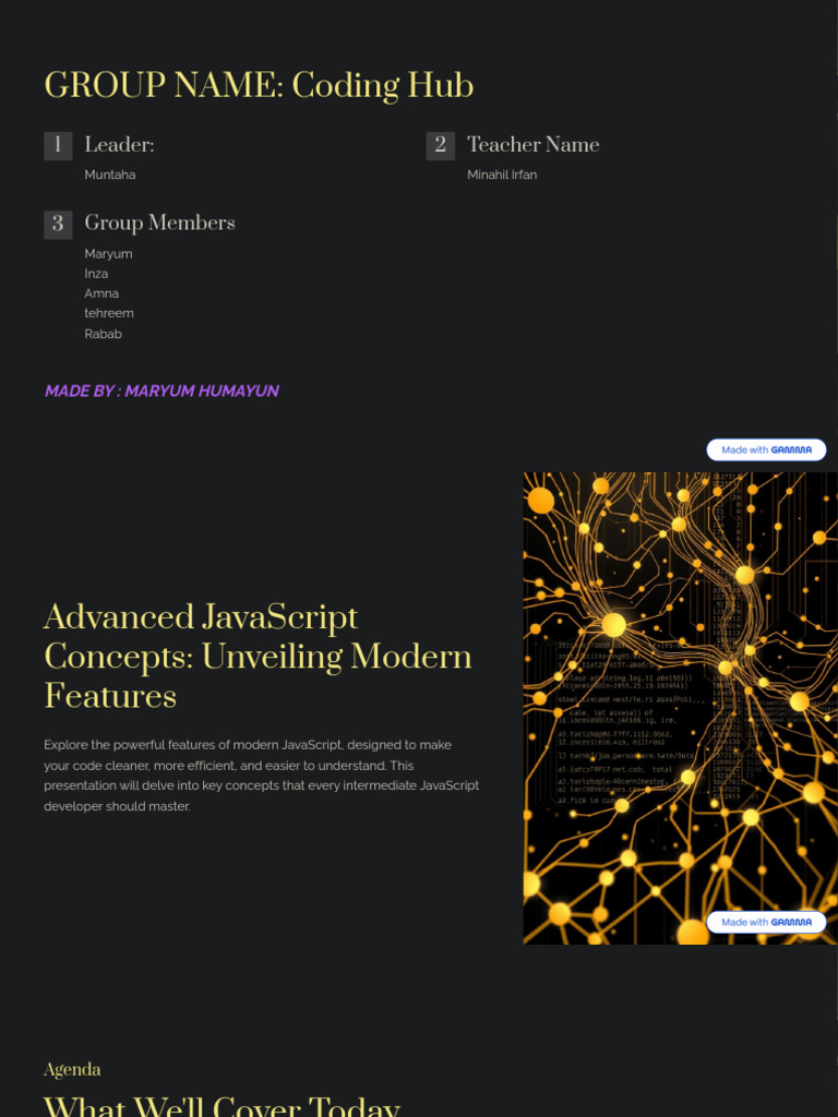 Presentation by Maryum Javascript Advance Topics | PDF