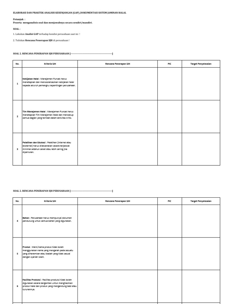 MODUL - Latihan Rencana Penerapan SJH 2017 | PDF