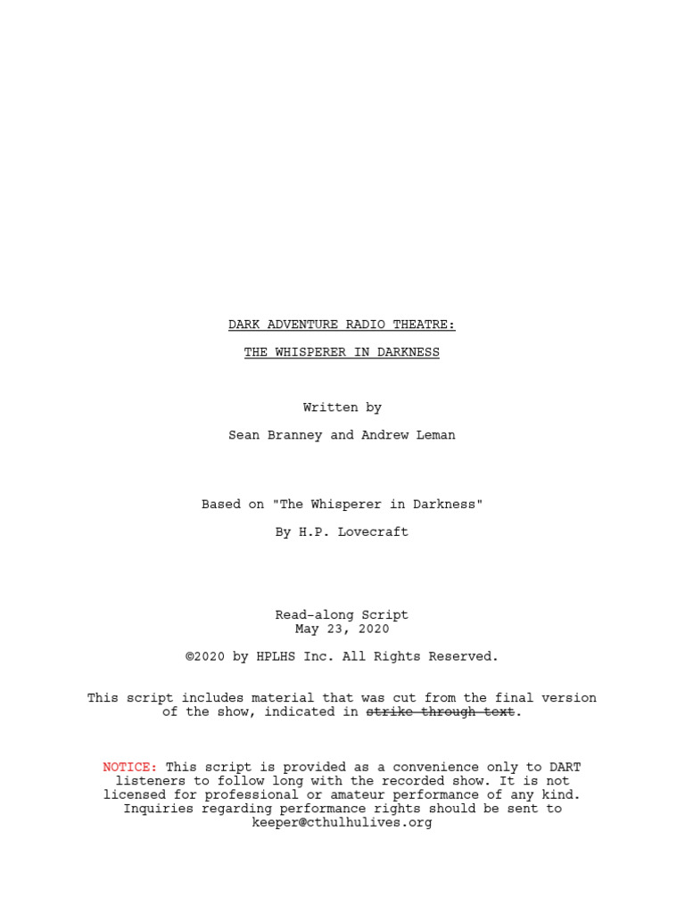 The Whisperer in Darkness | PDF