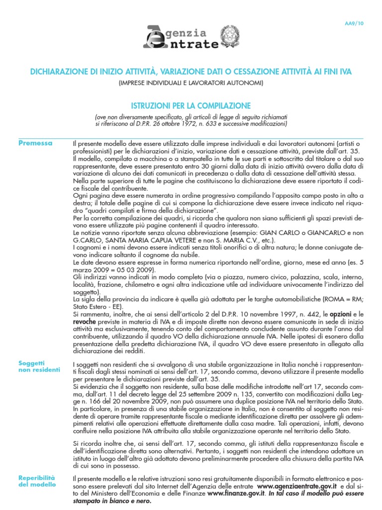 AA9-10 Istruzioni | PDF