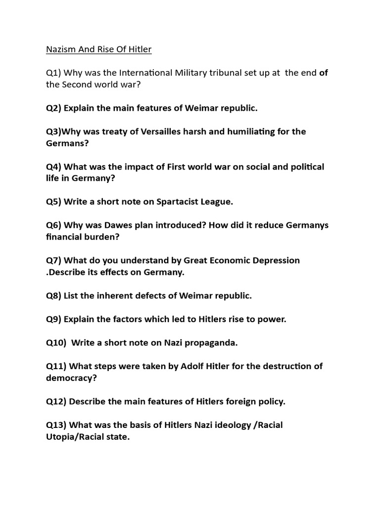 Rise of Hitler and Nazi Ideology Explained | PDF