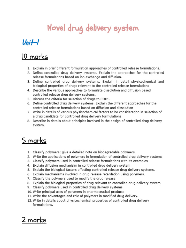 Controlled Drug Delivery Systems Overview | PDF | Health Sciences ...