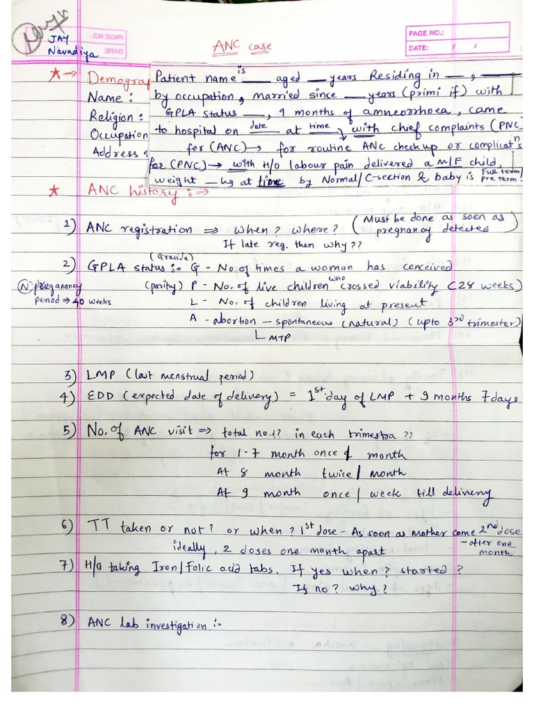 PSM Anc - PNC Case Format | PDF