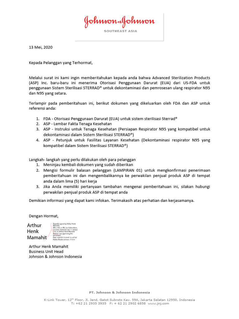 Customer Cover Letter ASP April - JJ SEA | PDF