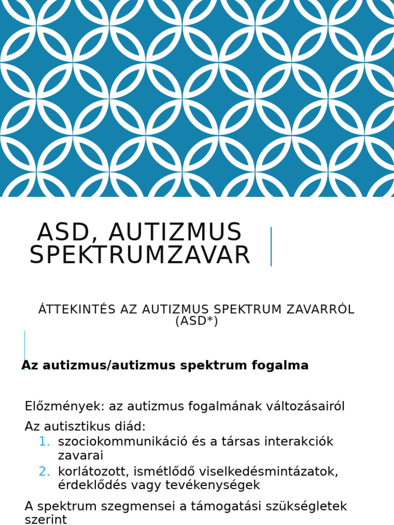Asd, Autizmus Spektrumzavar | PDF