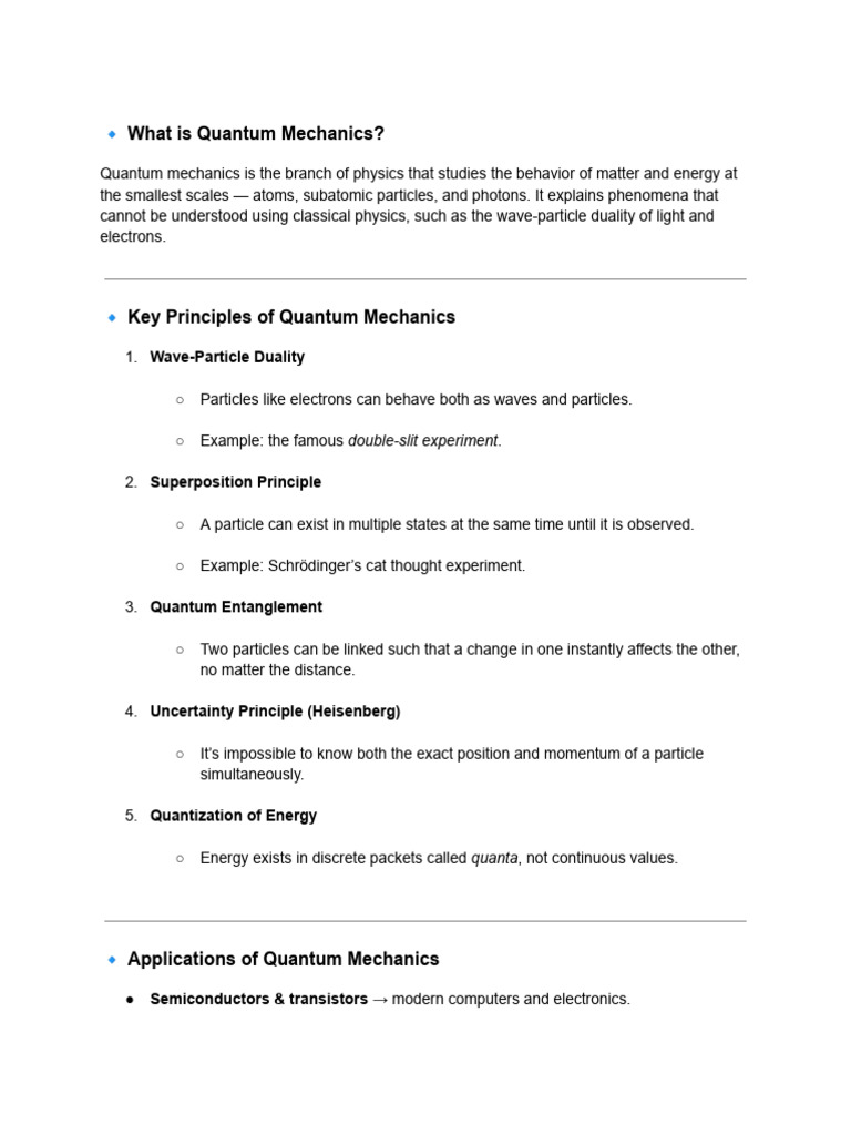 Understanding Quantum Mechanics Basics | PDF