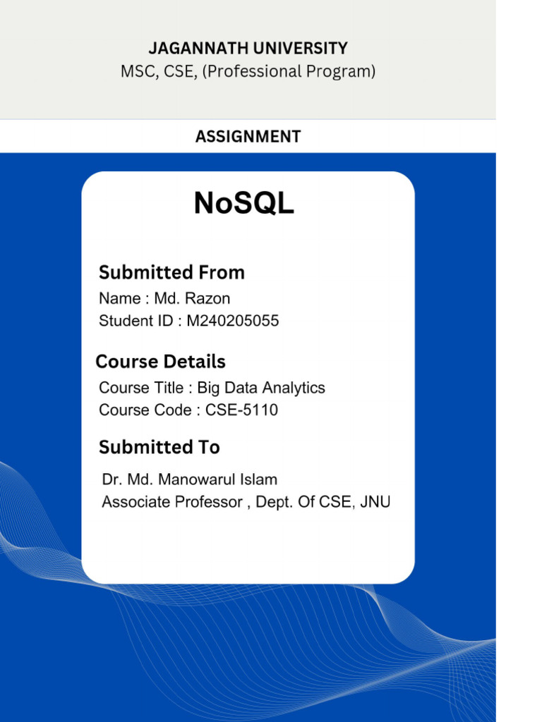 M240205055 MD Razon BDA ASSIGNMENT | PDF | No Sql | Databases