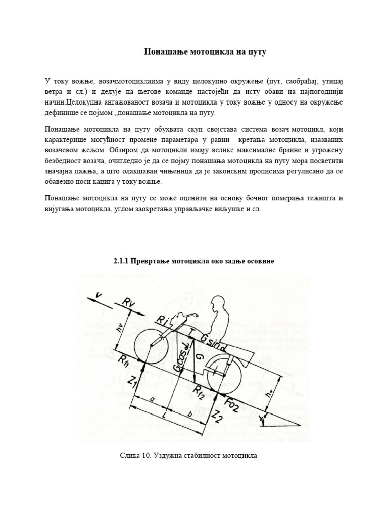 Ponasanje Motocikla | PDF
