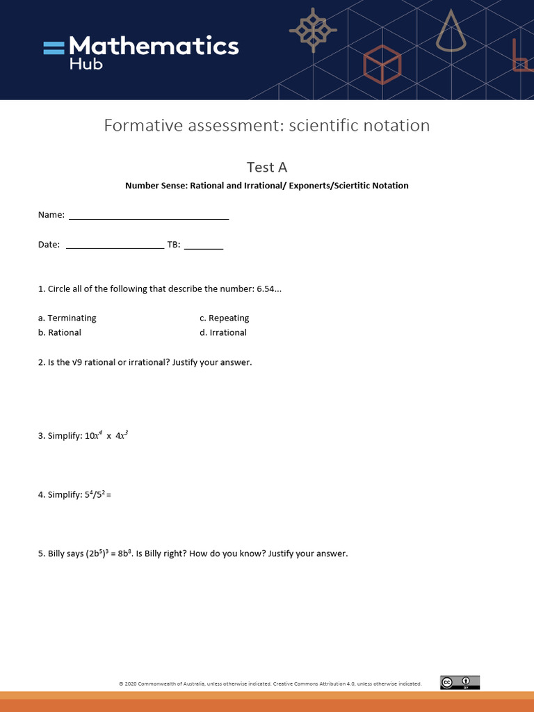 Yr9 Measurement Time and Duration Formative Assessment Scientific ...