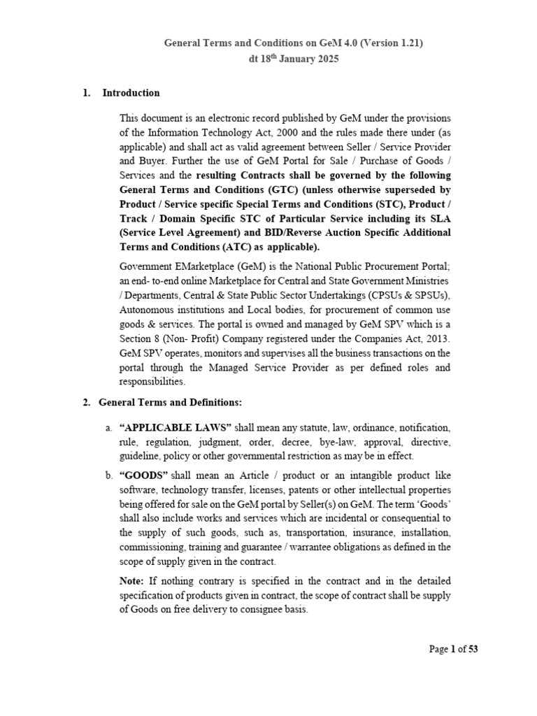 GeM GTC 40 1737377798 | PDF | Procurement | Auction