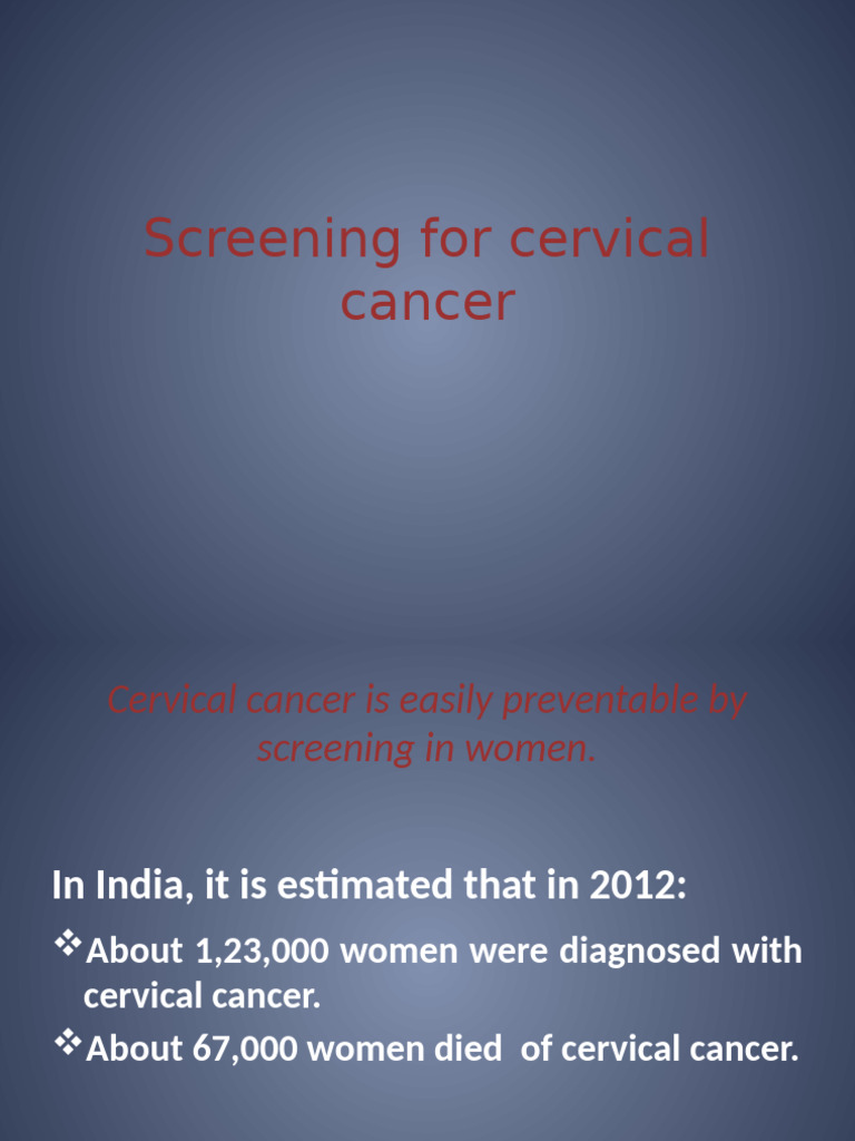 Cervical Cancer Screening Strategies | PDF | Cervical Cancer ...