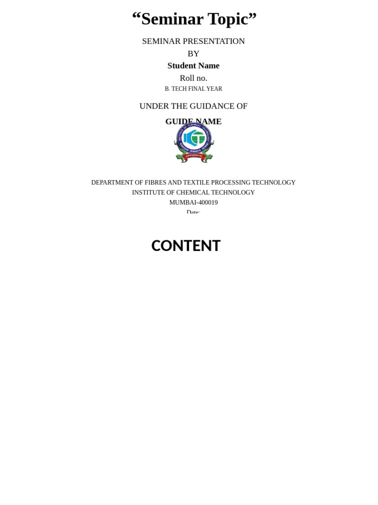 Seminar Format | PDF