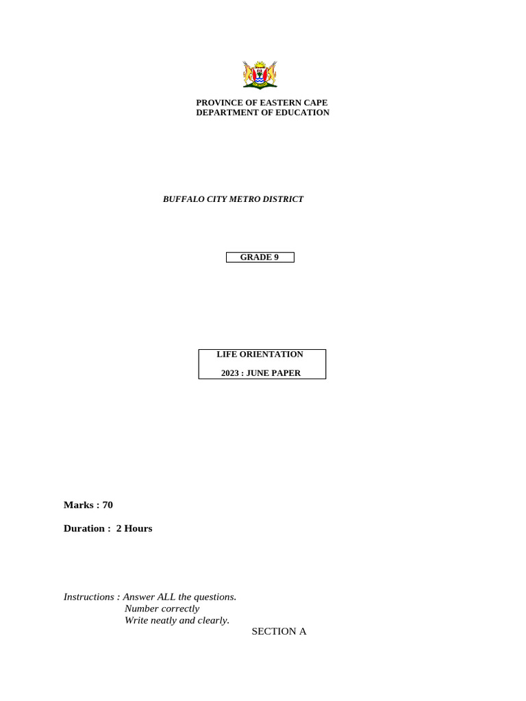 2023 June - Grade 9 Lo Paper | PDF | Abortion | Human Reproduction
