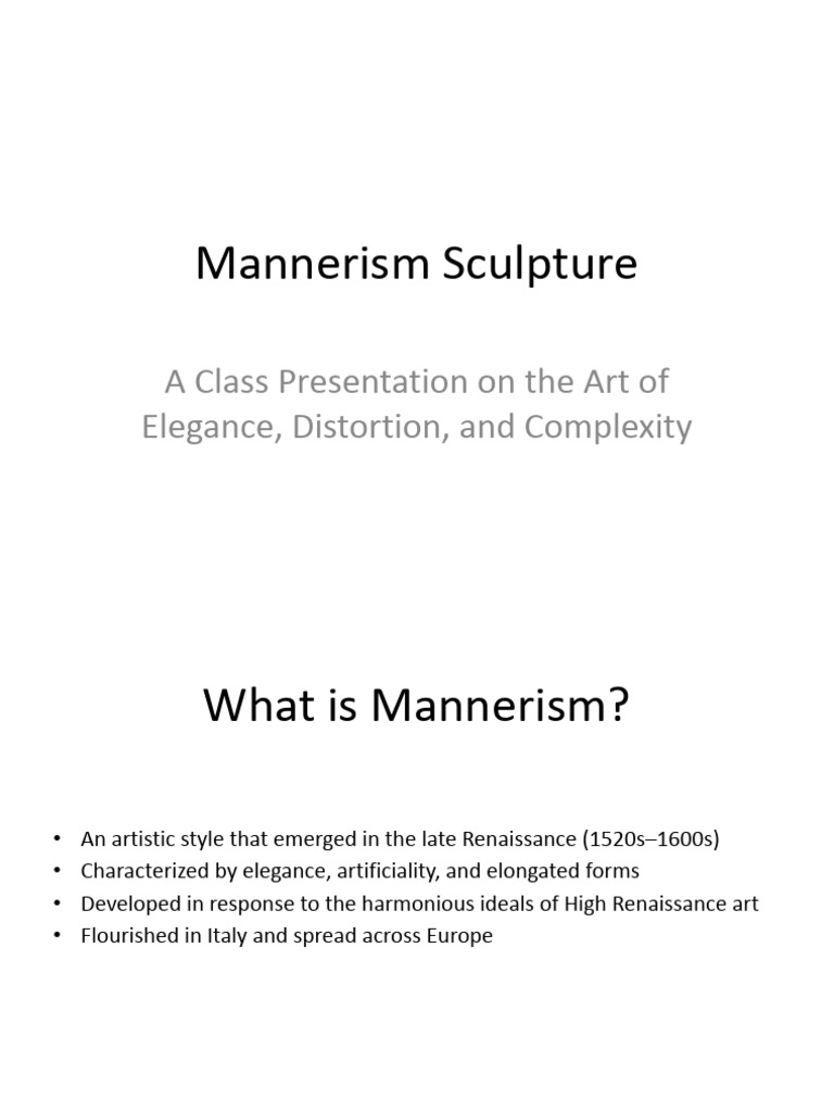 2 Mannerism Sculpture Presentation | PDF | Sculpture | Renaissance