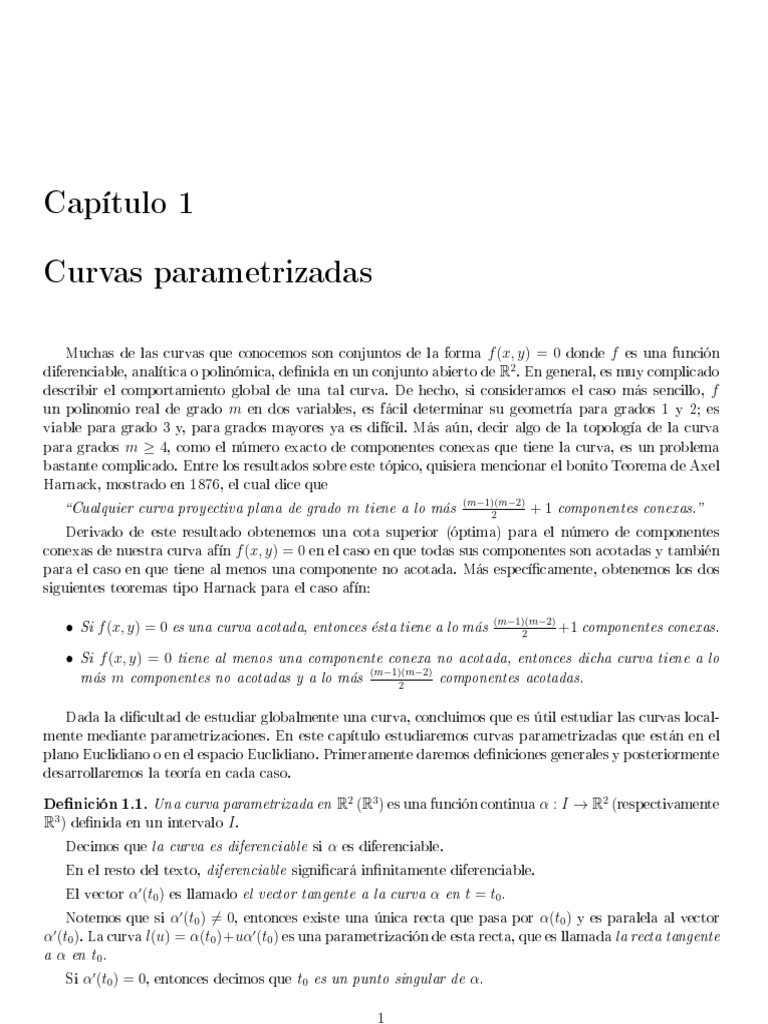 Curvas Parametrizadas en R2 y R3 | PDF | Curva | Tangente